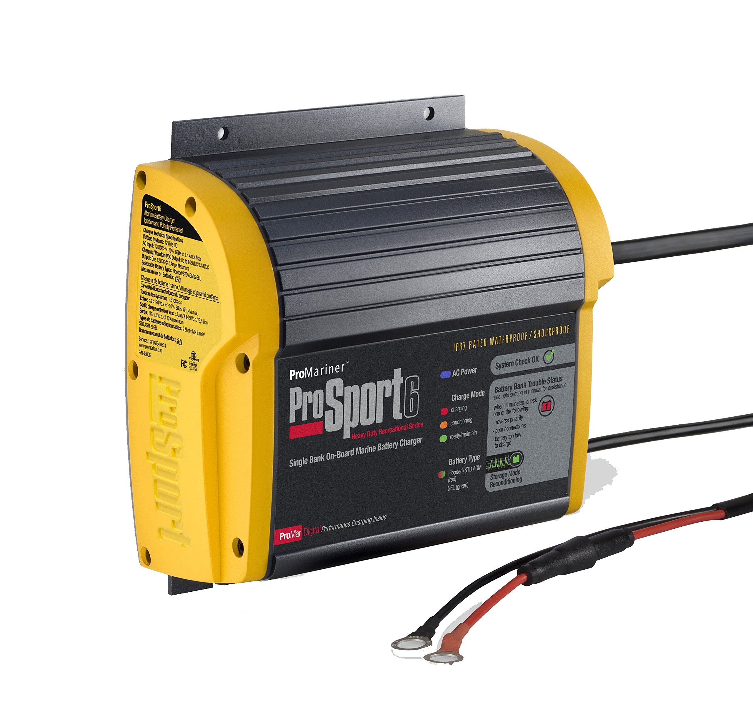 ProMariner Prosport 6 Battery Charger, 6 Amp, 12V, Beige (SS-SMS-430068)
