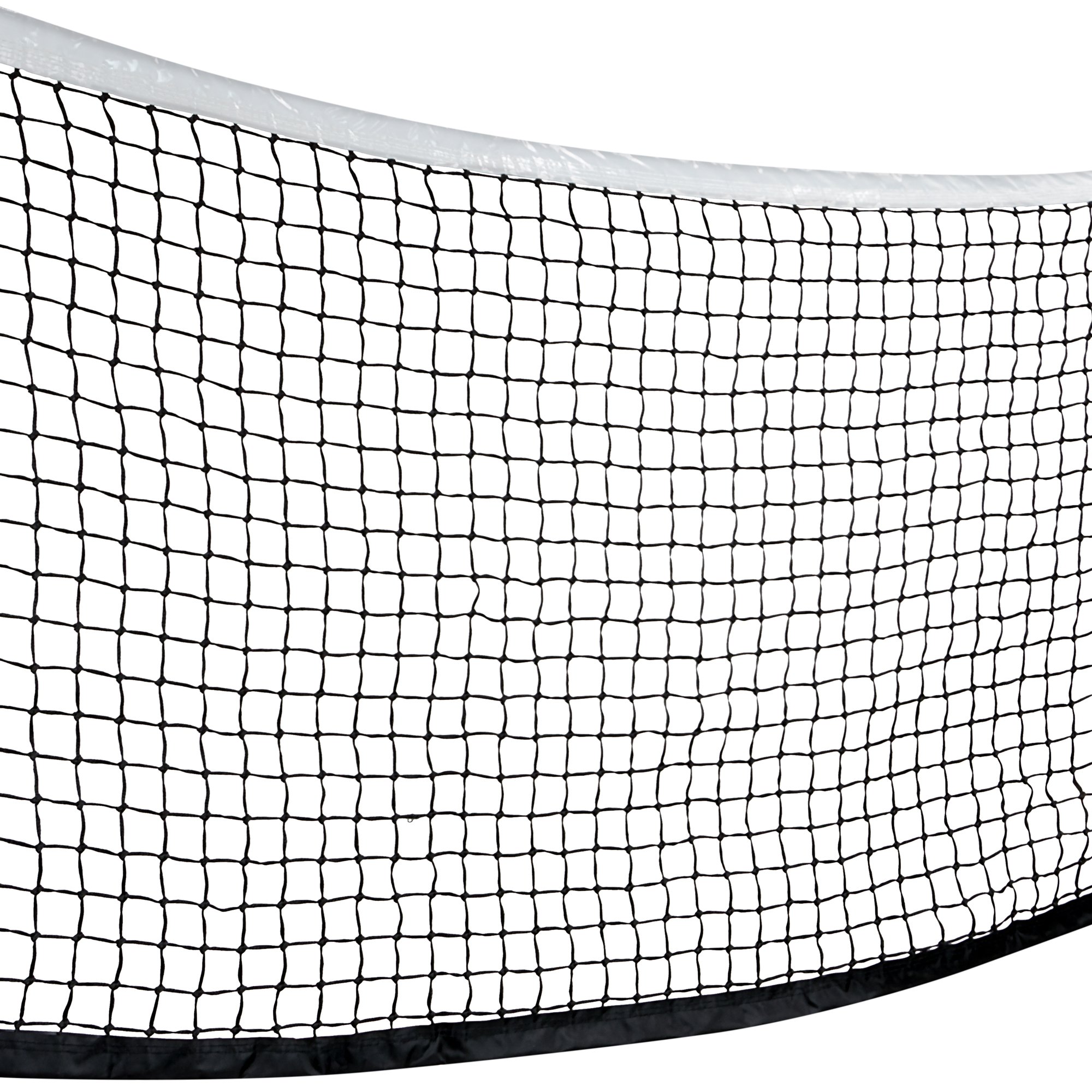 Standard Tennis Net with Winch Cable - 42" Plastic-Coated & Vinyl Netting - Full Size Replacement Sports Equipment for Indoor and Outdoor Tennis Courts - Carrying Bag Included
