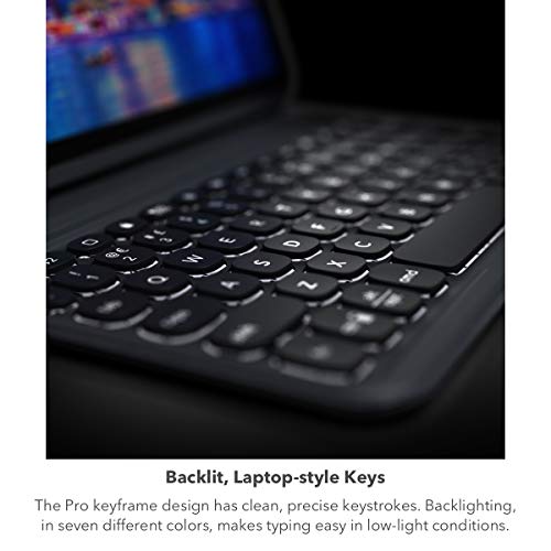 ZAGG Pro Keys Detachable Case and Wireless Keyboard for Apple iPad Pro 10.2", Multi-Device Bluetooth Pairing, Backlit Laptop-Style Keys, Apple Pencil Holder, 6.6ft Drop Protection, Lightweight, Black