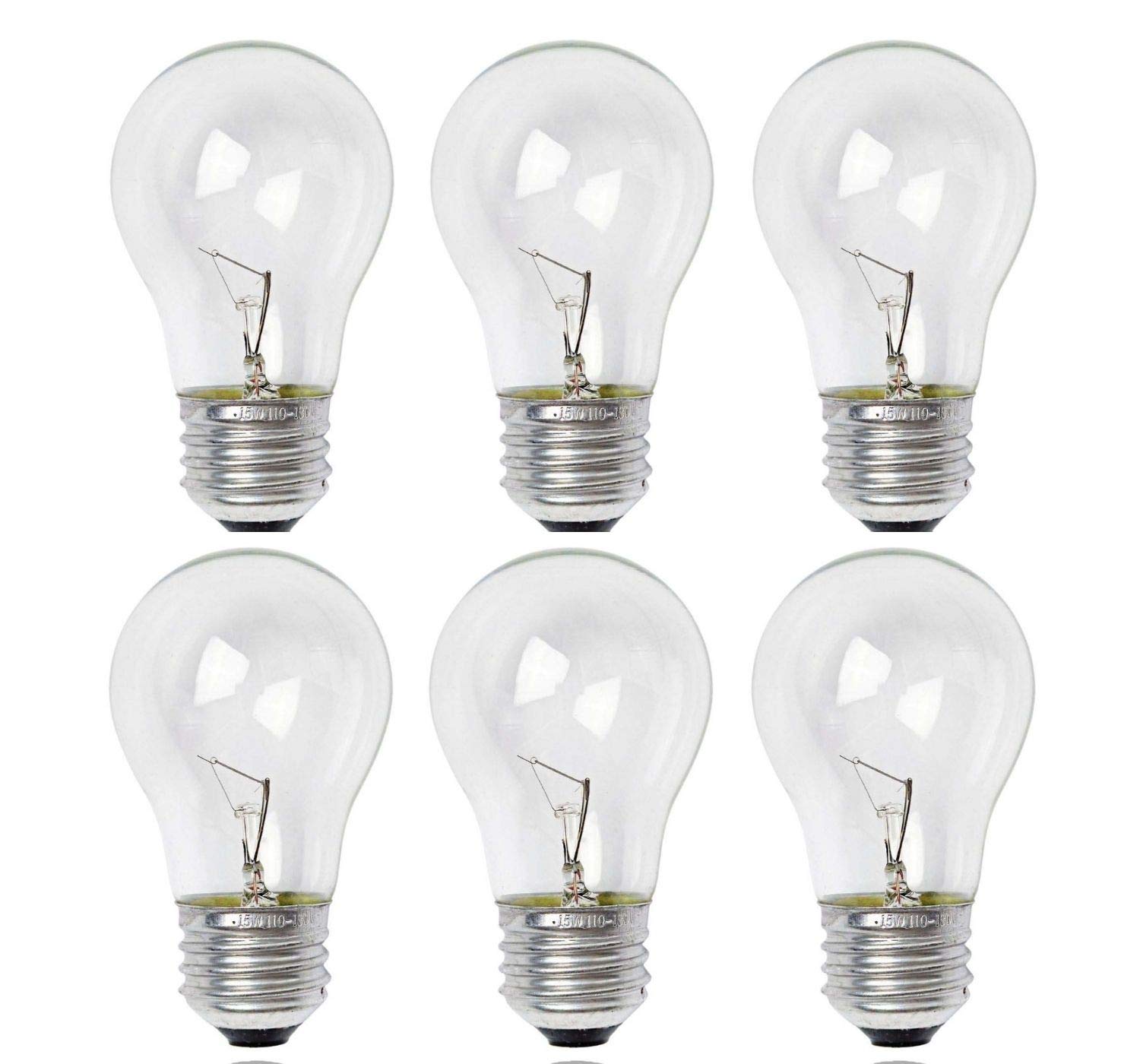 Sterl Lighting - Pack of 6 Bulbs, 40-Watt Decorative A15 Incandescent Light Bulb Medium Standard Household Base (E26), Crystal Clear