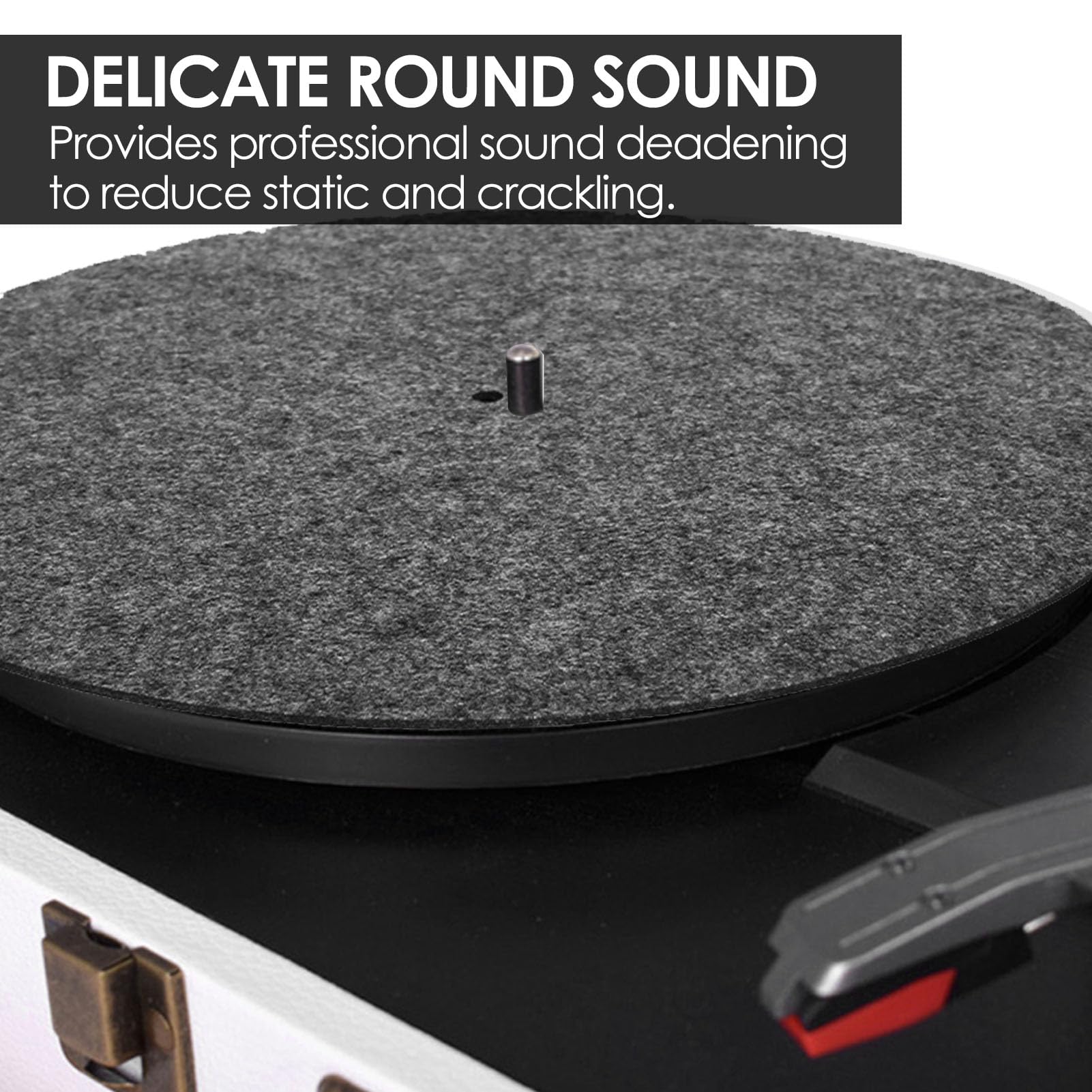 Turntable Platter Mat Slip Mat Anti-Vibration Pad Improves Sound & Performance for Record Players(Black)