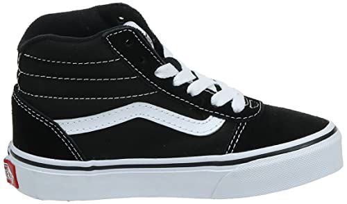 Vans Kids Ward HI Shoes Suede Canvas Black White Size 6