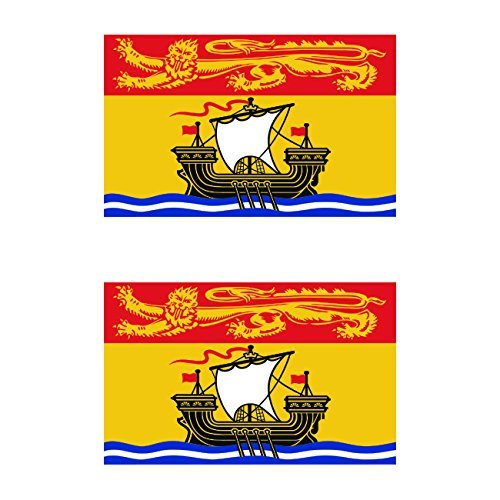 Two Pack New Brunswick Flag Sticker Decal Self Adhesive Vinyl Canada nb Province Made in USA