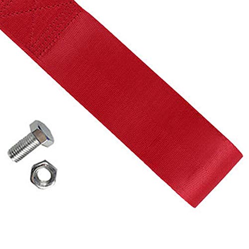 YOUNGL 8-12MM Racing Car Towing Hook Sports Tow Strap Set gh Strength Red for Vehicle Front Rear Bumper(Red)