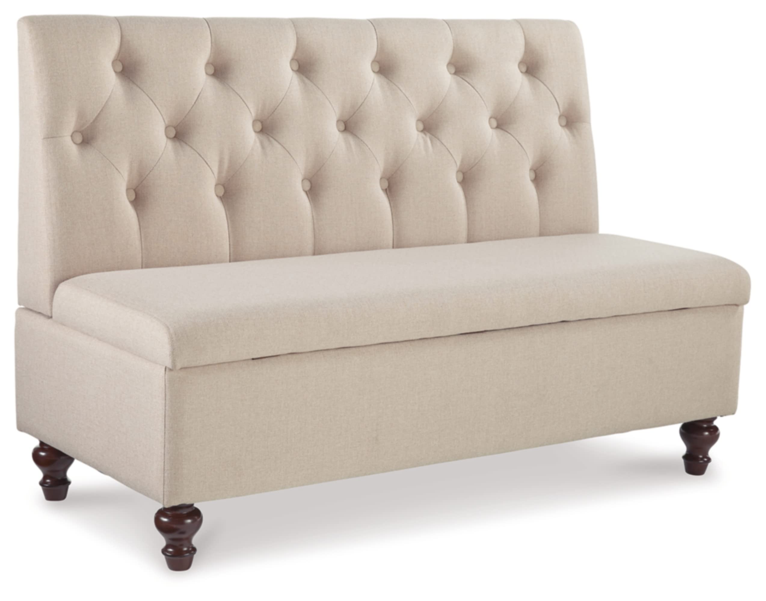 Signature Design by Ashley Gwendale French Country Tufted Back Storage Bench, Beige
