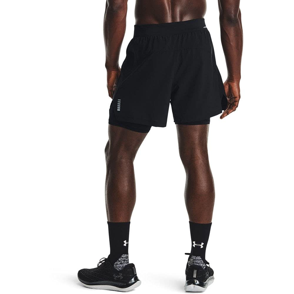Under Armour Iso-chill Run 2n1 Shorts, Black (001)/Reflective, Medium