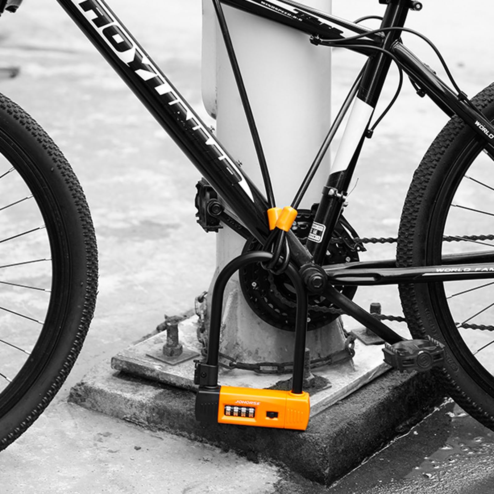U Shaped Combination Lock, Keyless Anti Theft Security Bicycle Lock, Heavy Duty Combination U Lock, Combination U Lock for Scooter Road Mountain Bikes with 4-Digit Resettable Combination