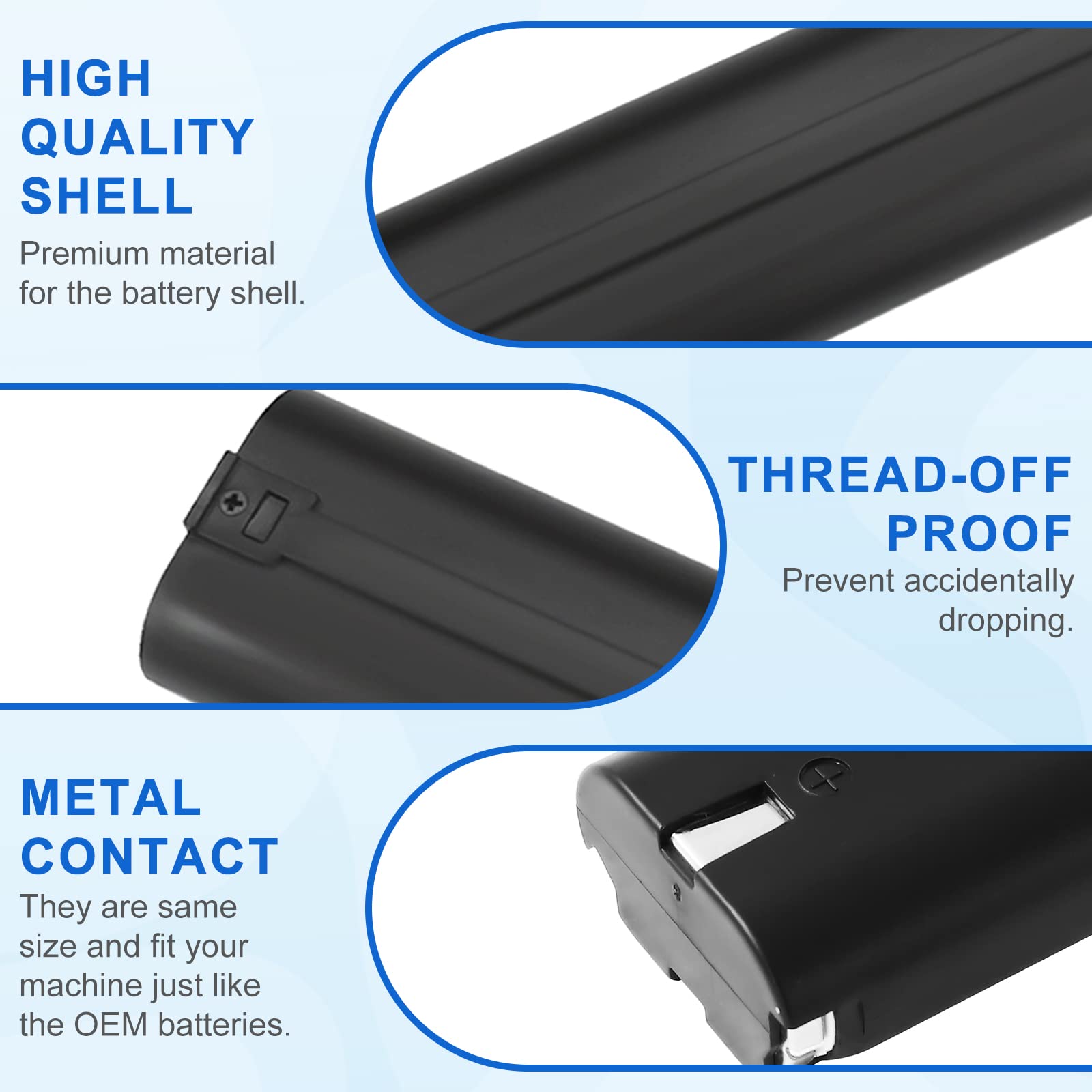 Upgraded to 3600mAh 9.6V Replacement Battery Compatible with Makita 9.6V Battery Ni-Mh 9000 Battery 9001 9002 9033 9600 96003 191681-2 632007-4 6096D 6093D DA391D 6095D Cordless Power Tools - 2 Pack