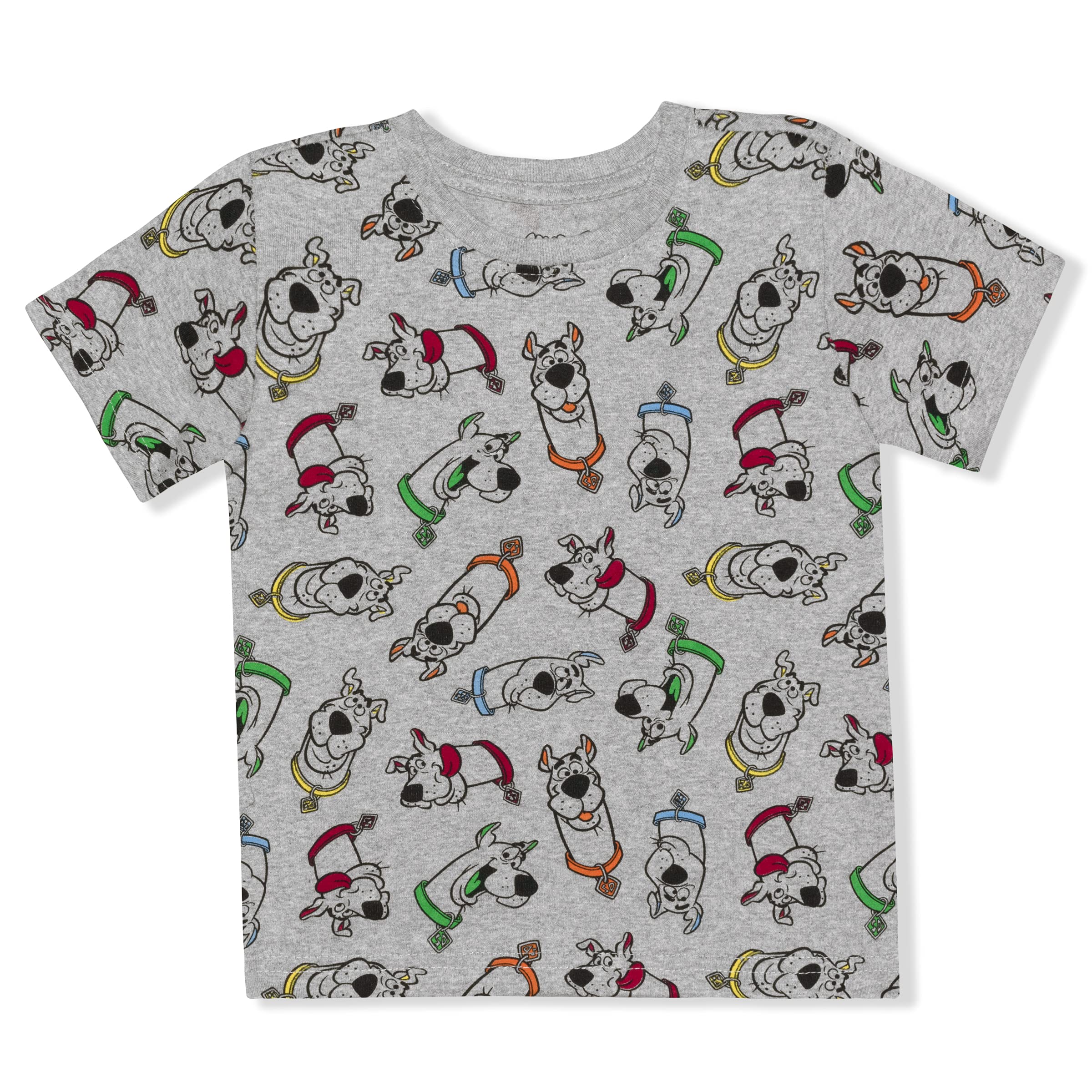 Warner Bros. Scooby Doo Boys’ Short Sleeve T-Shirt, Tank Top and Short Set for Toddler and Little Kids – Blue/Grey