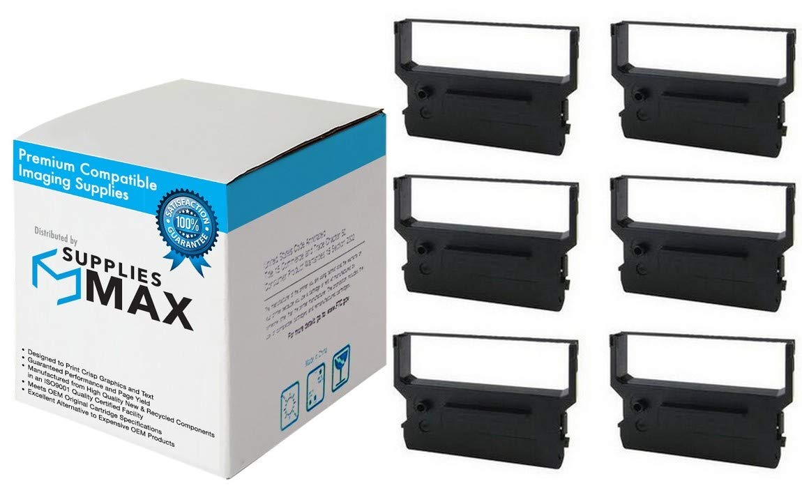 SuppliesMAX Compatible Replacement for Citizen DP-600/DP-650/CBM-710/CBM-750/iDP-3516/iDP-3530/iDP-3540/iDP-4540 Black P.O.S. Printer Ribbons (6/PK) (IR-60B)