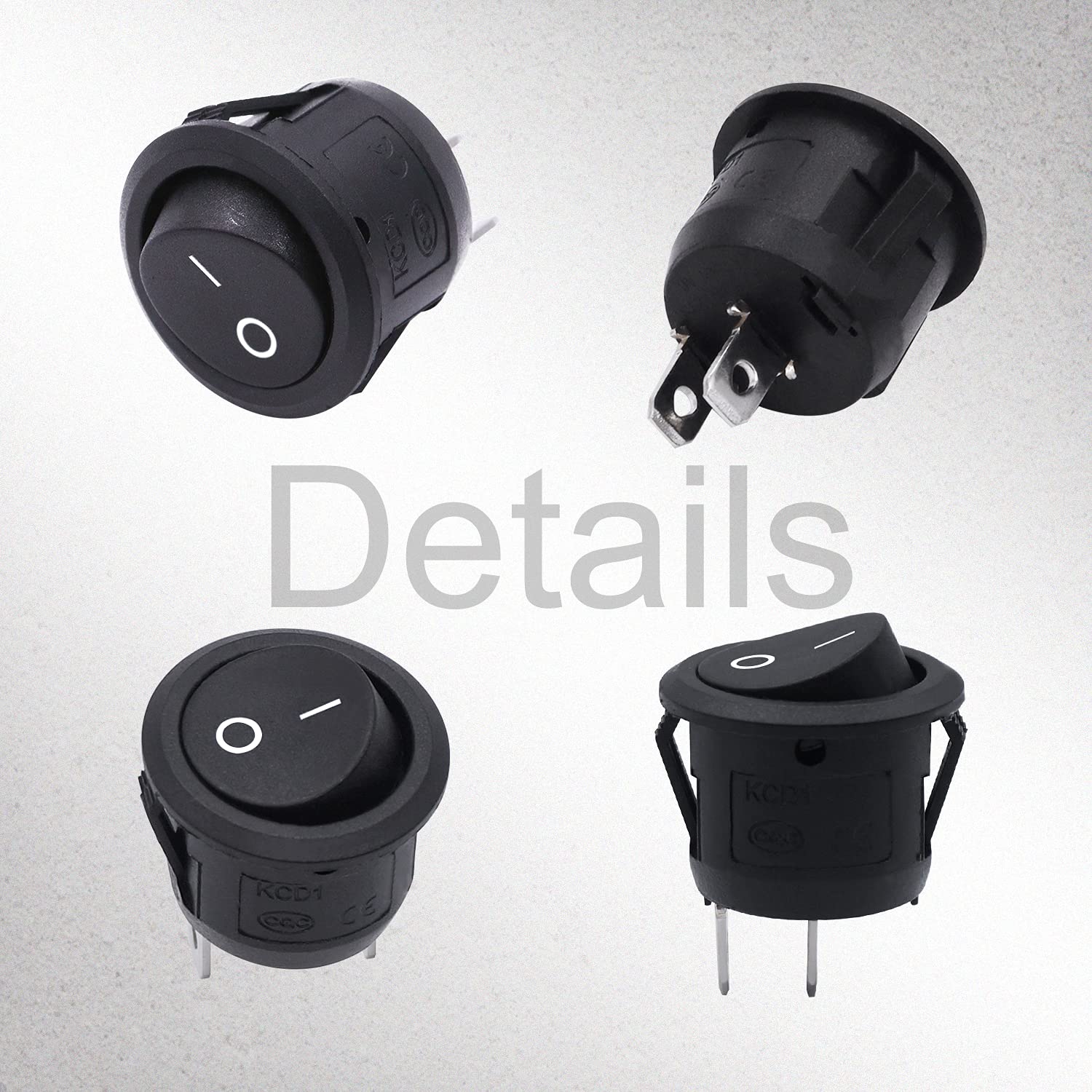 TWTADE 10Pcs Rocker Switch ON/Off SPST 2Pin Latching Toggle Switch Snap Round with Pre-Wired 6A/250V 10A/125V AC for Boat,Car etc.KCD1-X-Y