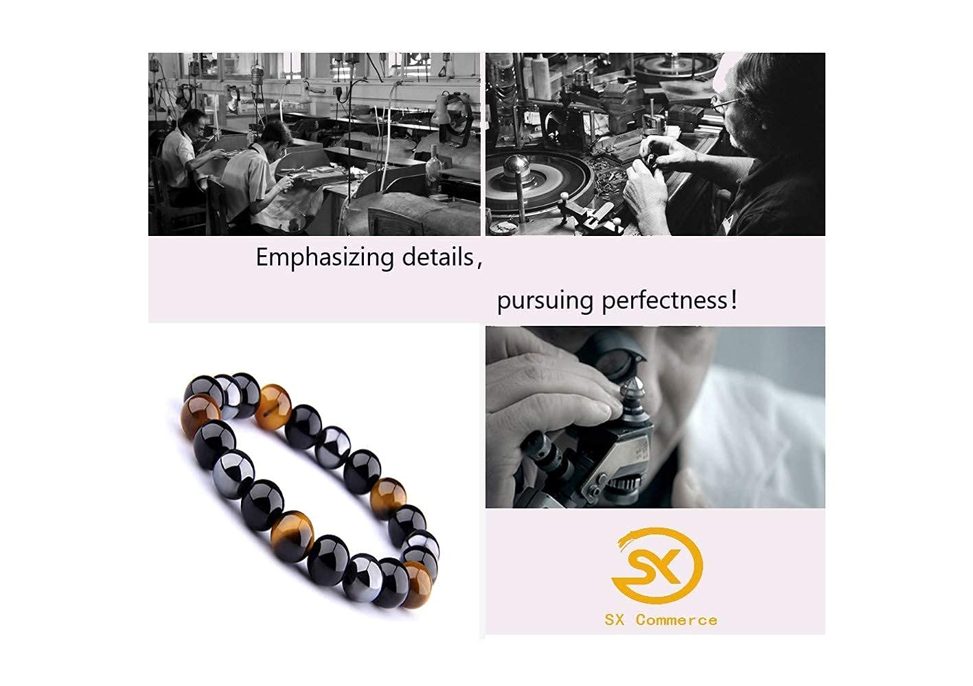 Triple Protection Bracelet For Protection Bring Luck And Prosperity Hematite Black Obsidian Tiger Eye Stone Bracelets (10MM)