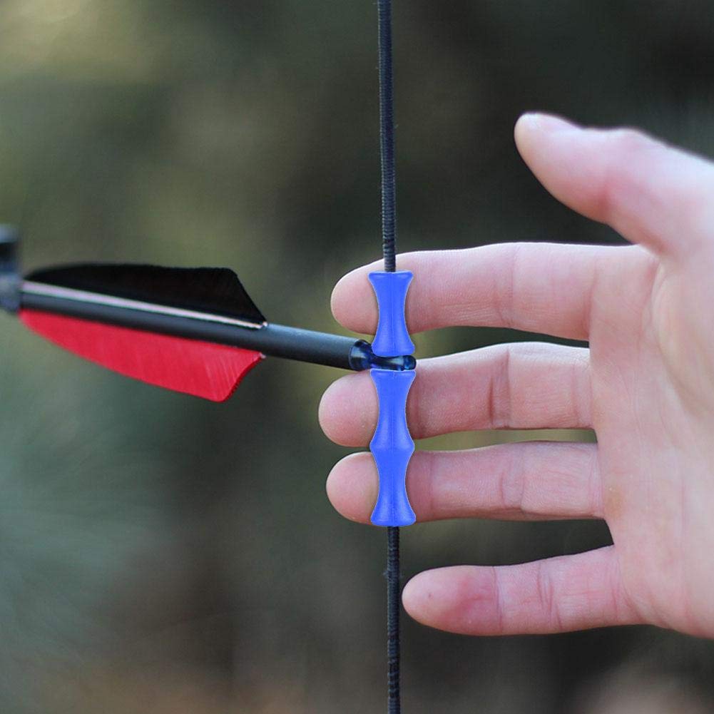 Zer one Archery Bowstring Finger Saver Quick,Quickshot Guard Finger Saver,Silicone Finger Protector 1 Set - Multi Colors for Recurve & Compound Bow (Blue)