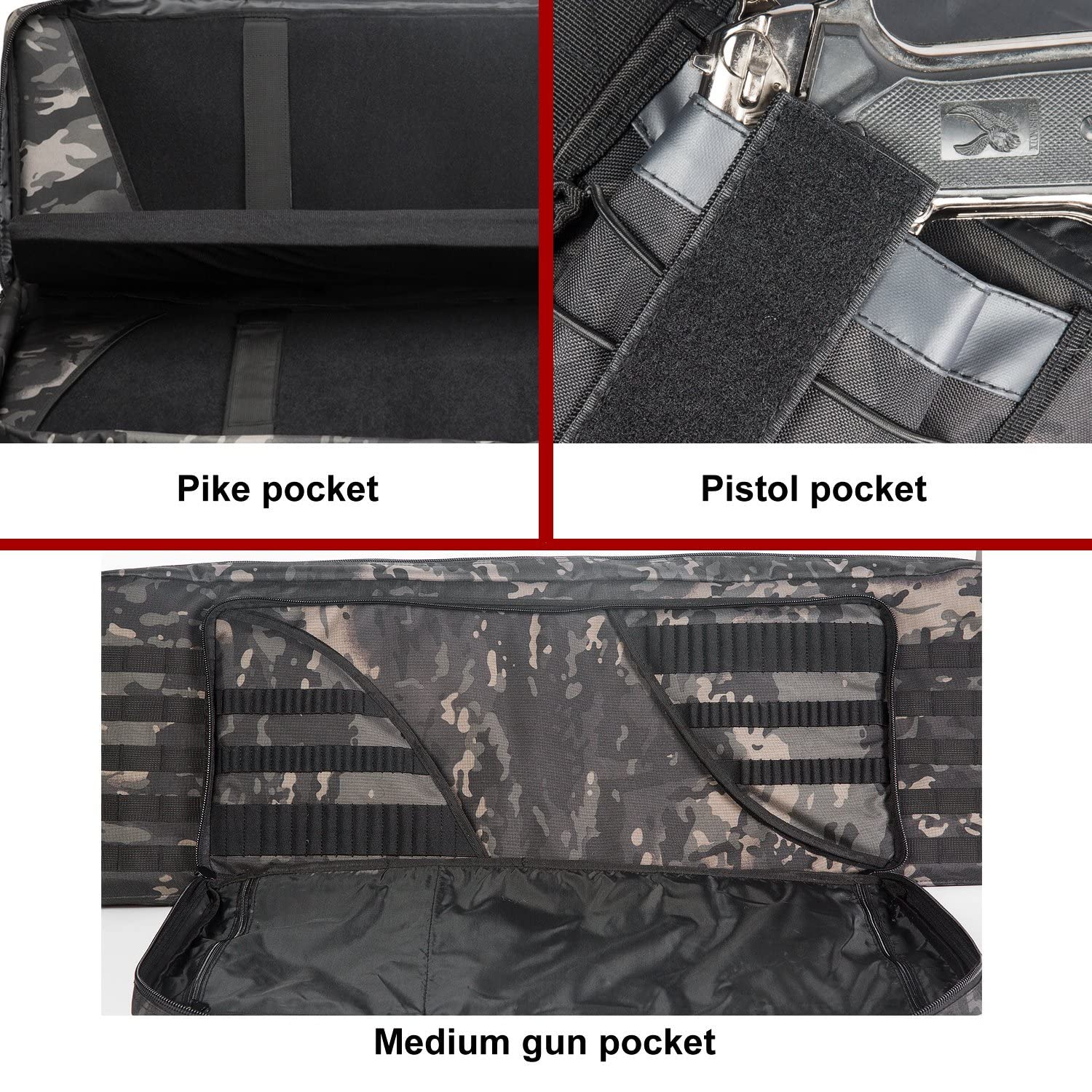 Warriors Product 38 42 Inch Tactical Rifle Bag Gun Bags Double Gun Case for Shooting Hunting Range