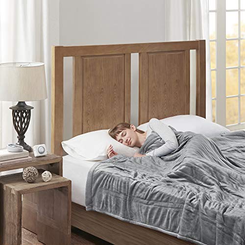 True North by Sleep Philosophy Heated Ultra Soft Plush Reverse to Sherpa Auto Shut Off Electric Blanket with Two 20 Heat Level Setting Controllers and Bonus Automatic Timer, Queen: 84x90", Grey