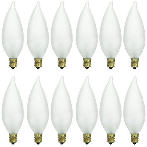 Sunlite Incandescent 15 Watt Petite Chandelier 95 Lumens Frost Light Bulb 12 Pack