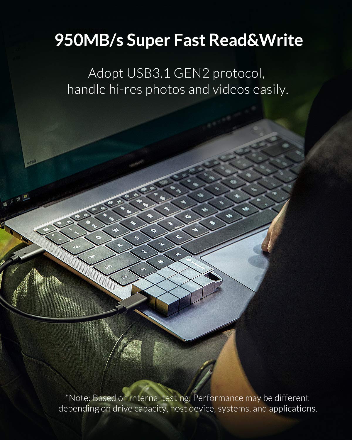 Yottamaster 1TB Portable External SSD - Up to 950MB/s Data Transfer, USB 3.1(Gen 2) 10Gbps NVMe M.2 Mobile Solid State Drive with Aluminum & Compact Design