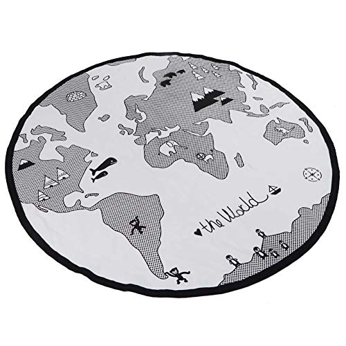 Yuehuam 53Inch Adventure World Map Pattern Circular Kid Crawling Game Mat Thicken Baby Crawling Playmat Blanket Floor Infant Child Activity Round Rug