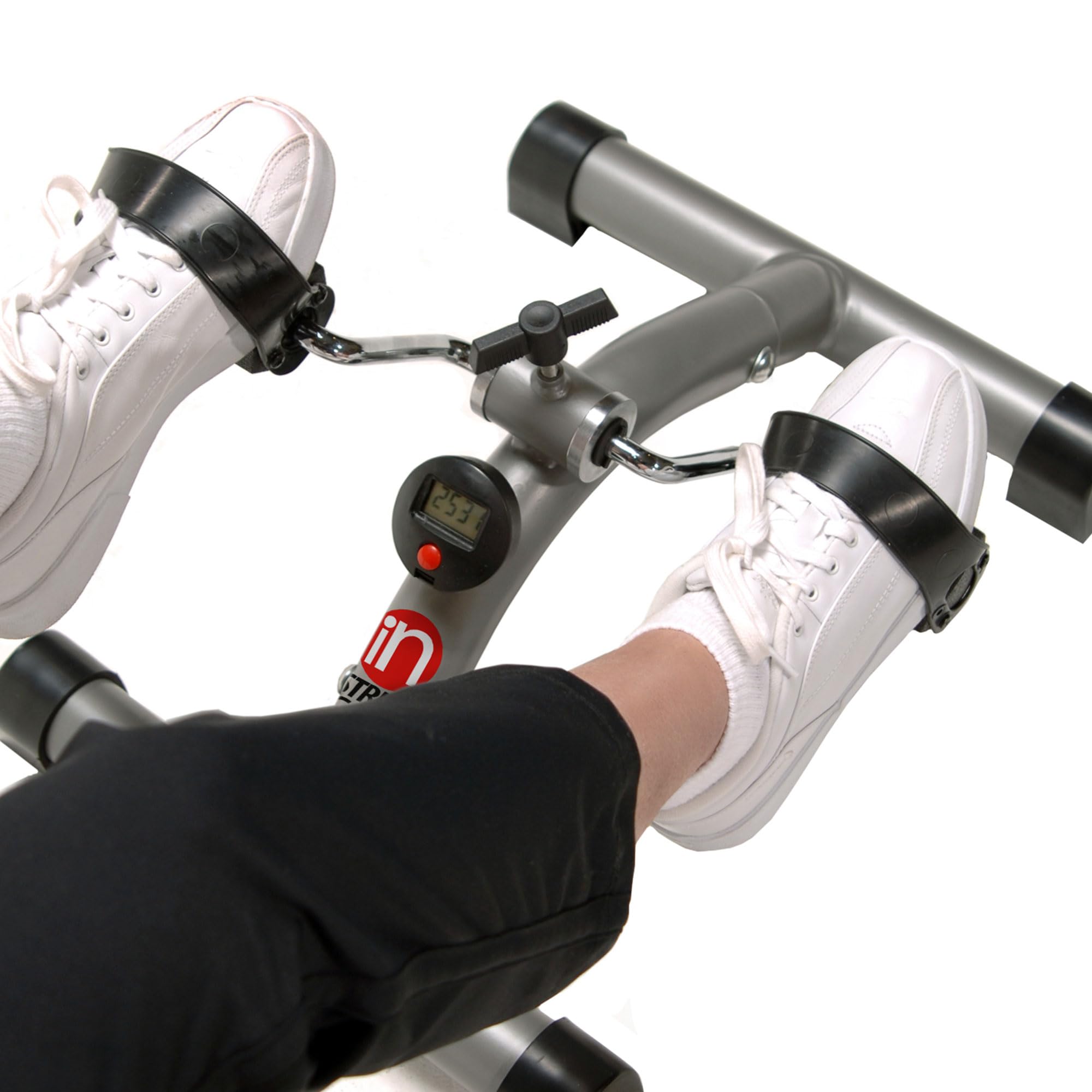 Stamina InStride Folding Cycle XL Under Desk Bike Pedal Exerciser w/Smart Workout App - Mini Exercise Bike Desk Exercise Equipment for Legs & Arms - Fully Assembled