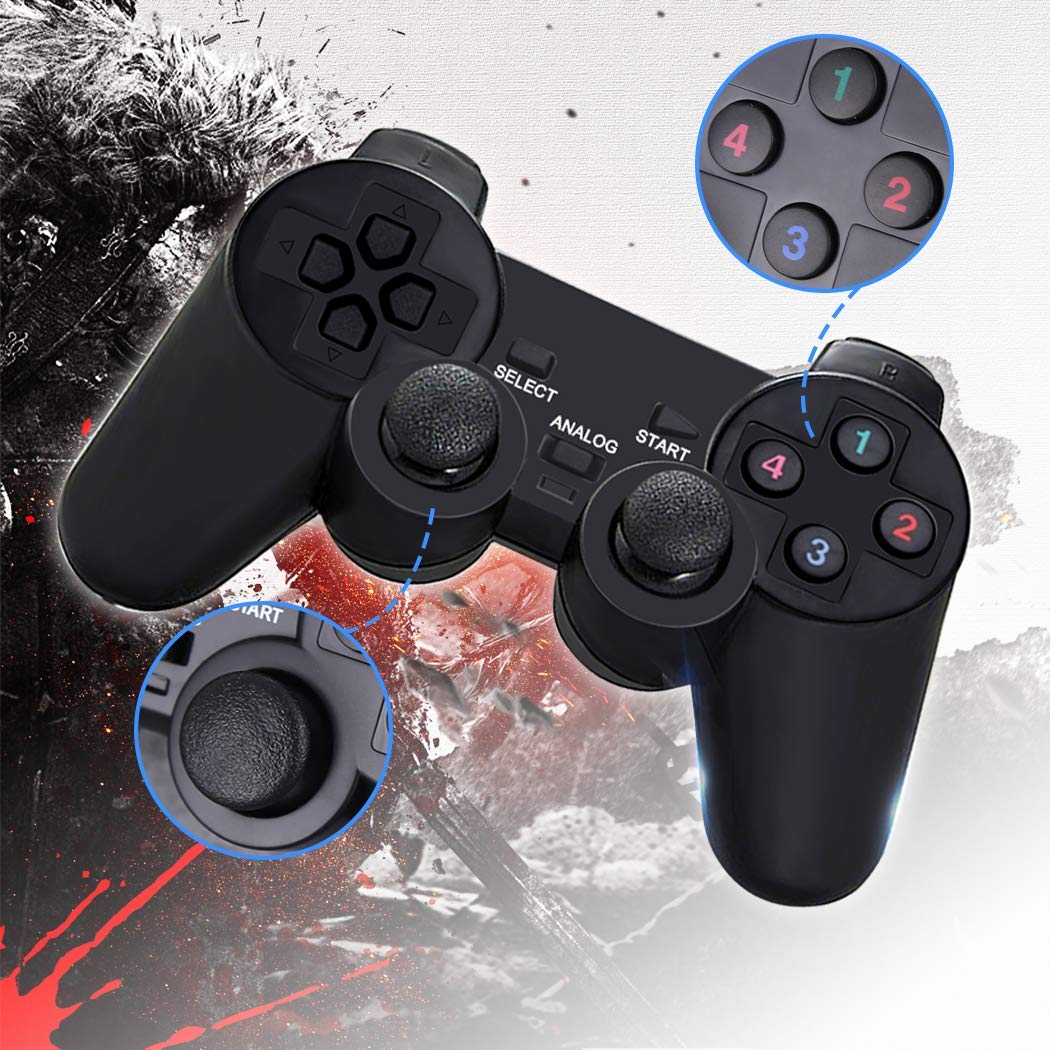 SQDeal USB Wired Joystick Gamepad Gaming Pad Controller With Double Vibration Feedback Motors for PC Computer Laptop Window (Black)