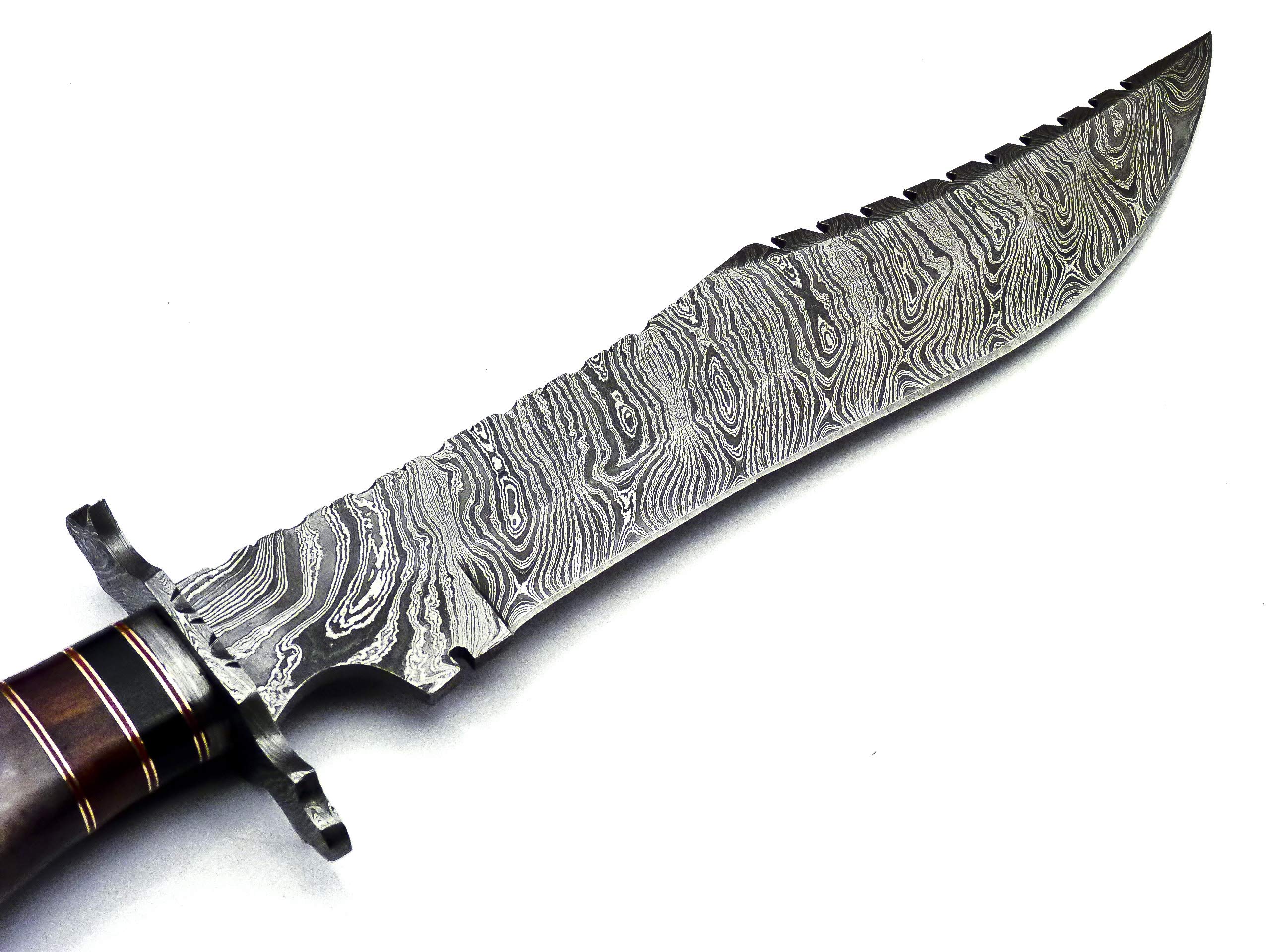 UK UNIQUE SHARP KNIVES BK-3039 Handmade Damascus Steel 15 Inches Damascus Steel Hunting Knife - Beautiful Rose Wood & Bone Handle