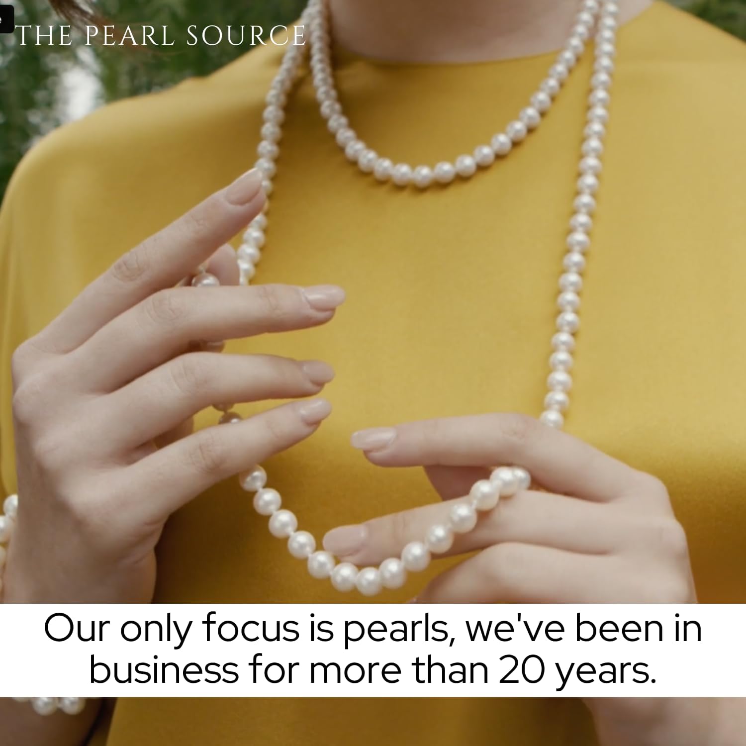 The Pearl Source Real Pearl Necklace for Women with AAA+ Quality Round White Freshwater Genuine Cultured Pearls | 14K Gold Clasp White Gold