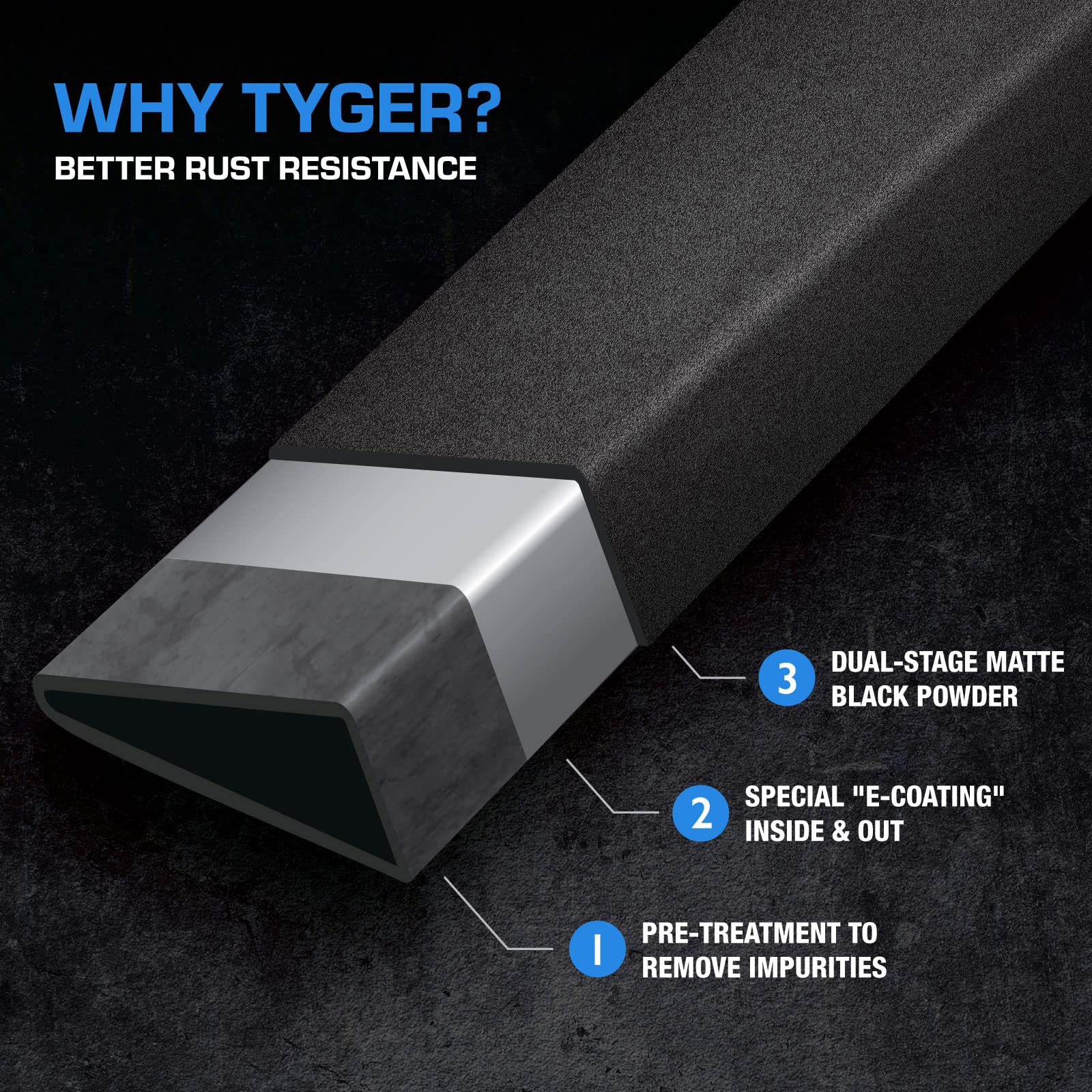 Tyger Auto 5" Riser Running Boards Compatible with 2019-2023 Ford Ranger | Supercrew Cab | TG-RS5F50358 | Side Step Rails Nerf Bars