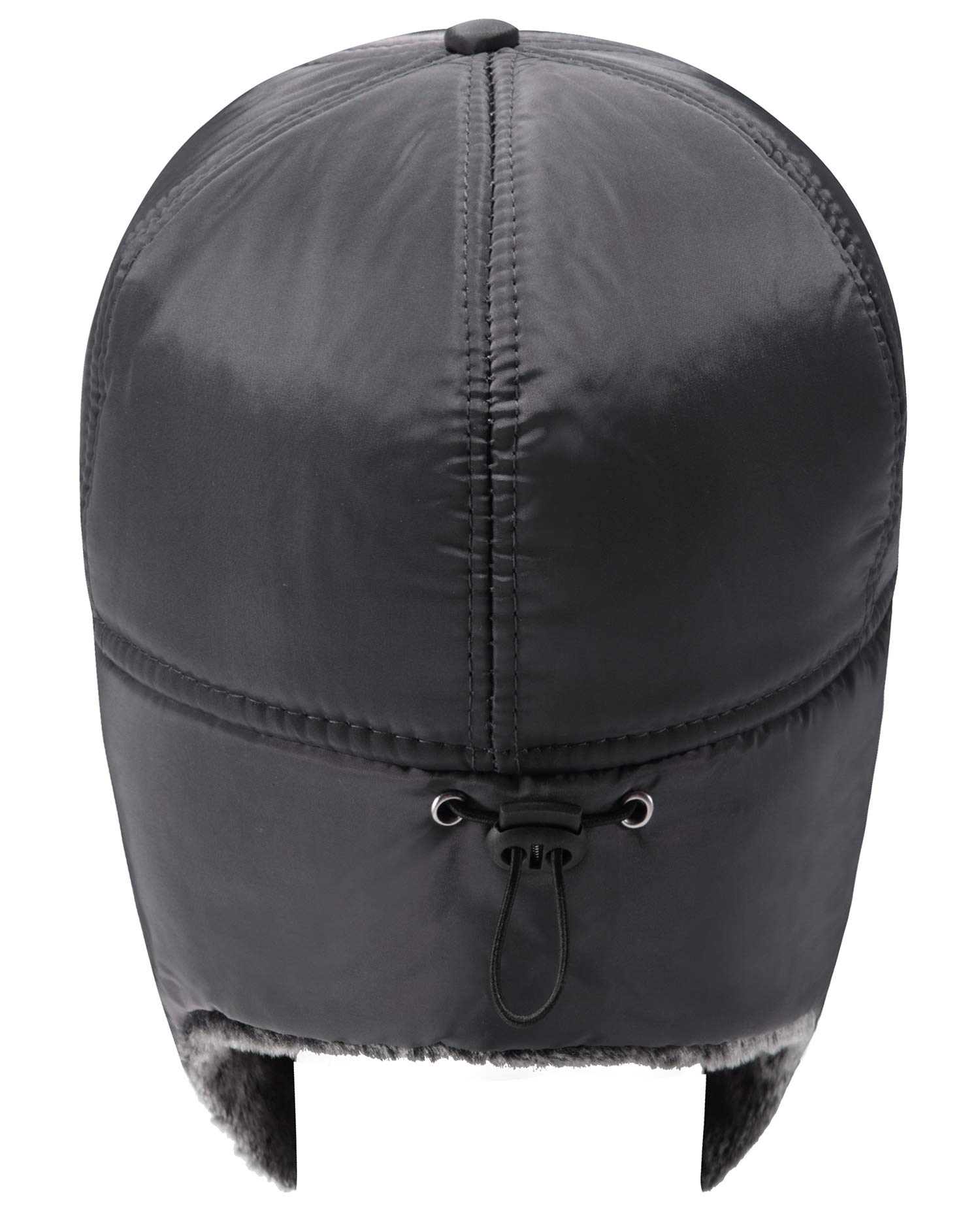 Trooper Trapper Hat Men Women Warm Winter Hats with Ear Flap Faux Fur Hunting Aviator Hat Black
