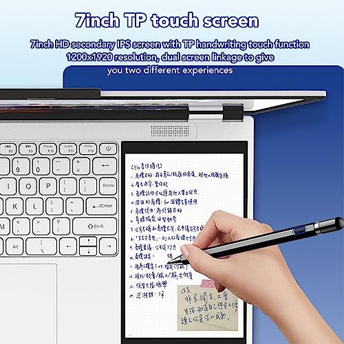 Win 11 Double Screen Laptop, 2.4G 5G WIFI 16GB Intel Celeron N5105 Quad Core Up to 2.9GHz 15.6 Inch FHD Notebook with Fingerprint Recognition Backlight Keyboard 180° Opening (16GB+1TB US Plug)