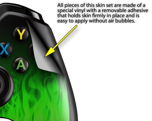 WraptorSkinz Decal Style Vinyl Skin Wrap compatible with XBOX One Original Wireless Controller Fire Green - (CONTROLLER NOT INCLUDED)