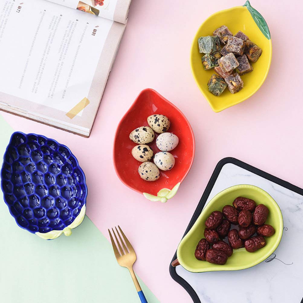 UPKOCH Ceramic Appetizer Plate Lemon Plate Dessert Plate Salad Pasta Bowls Food Serving Tray for Fruit Cheese Dessert Snack