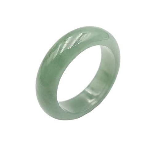 Zhubobo Mens Womens Natural Genuine Real Green Jade Band Ring Size 5-12 (Green,11)
