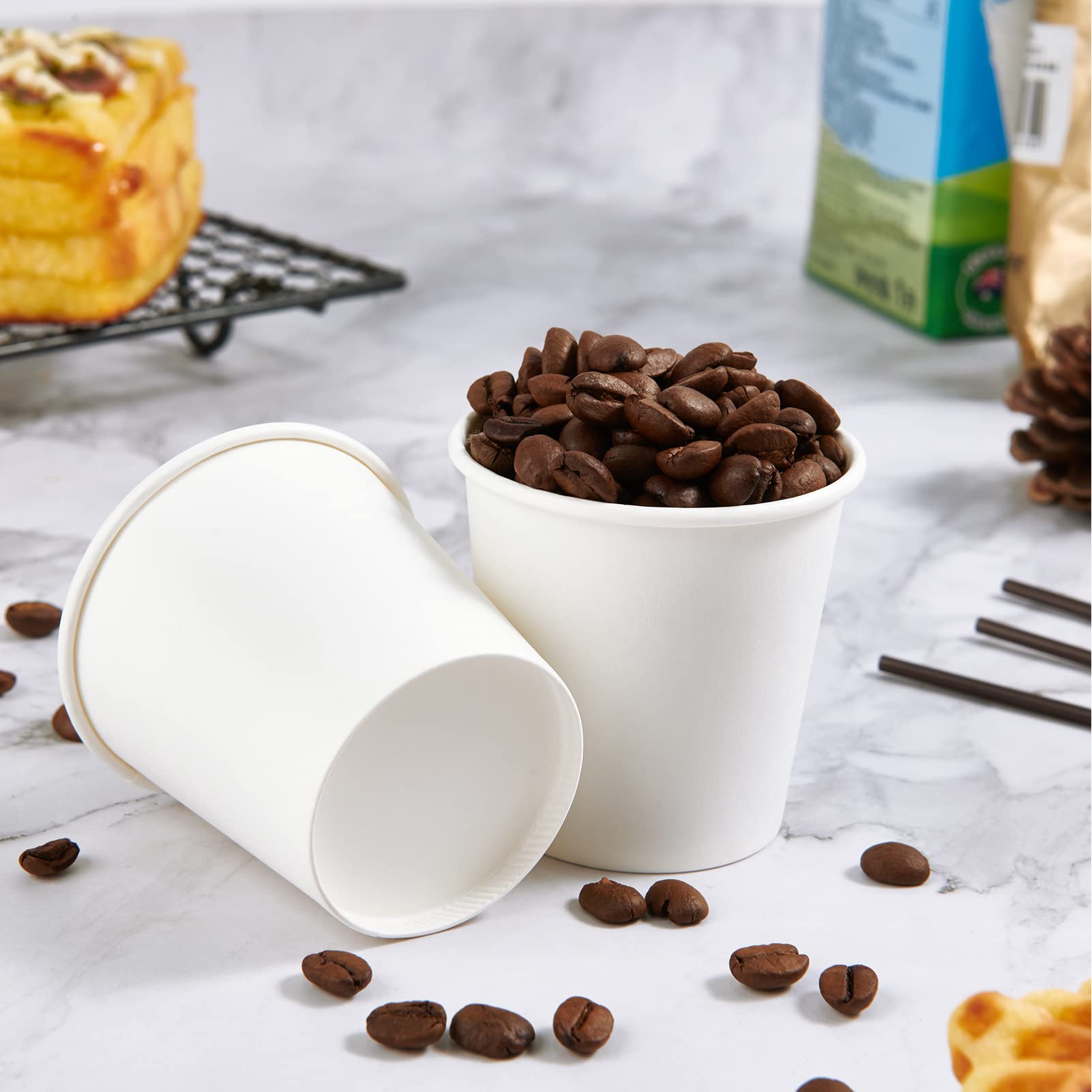 TV TOPVALUE 600 Pack 4 oz Paper Cups, Bathroom Cups, Small Mouthwash Cups, White Paper Cups, Hot/Cold Drinking Cups, Mini Paper Cups for Home, School and Office