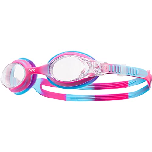 TYR Swimple Tie Dye Youth Swim Goggles, Blue/Green, Ages 3-10