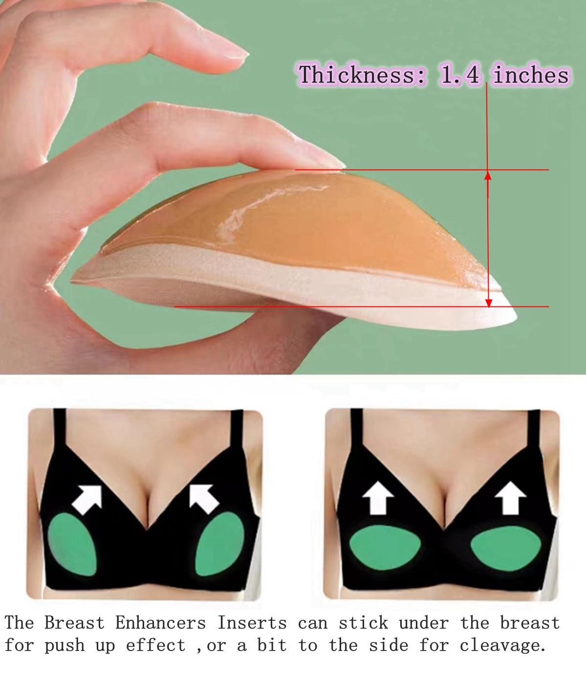 RMYLOVE Women’s Adhesive Bra Insert Pads Breast Enhancer Removable Breathable Sticky Push Up Inserts Bra