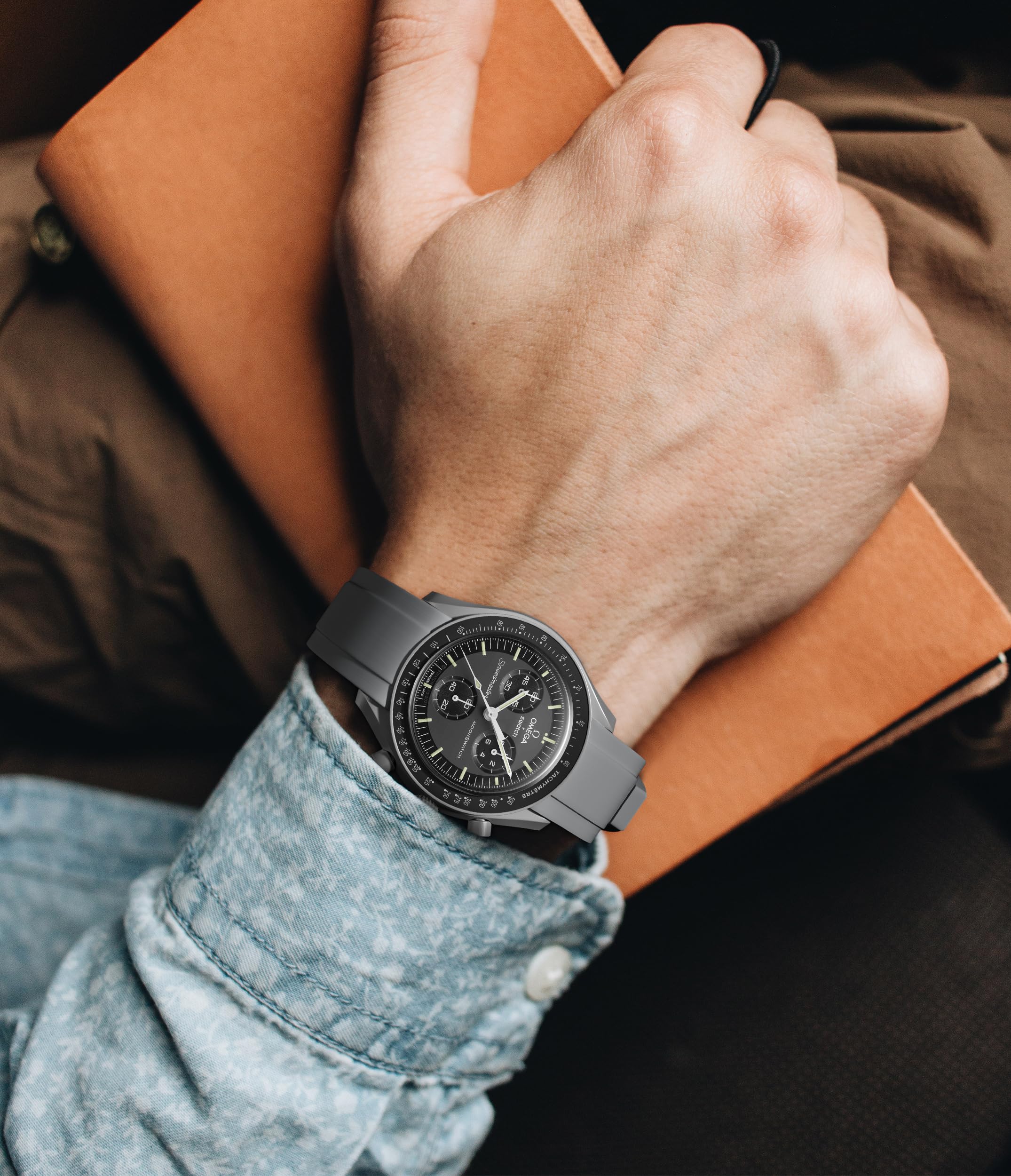 Stanchev Strap for MoonSwatch Watch,Curved Rubber Replacement Band Compatible With Omega X Swatch Speedmaster Moonswatch Watch 20mm,Soft Swatch Omega Strap for Men Women (Navy)
