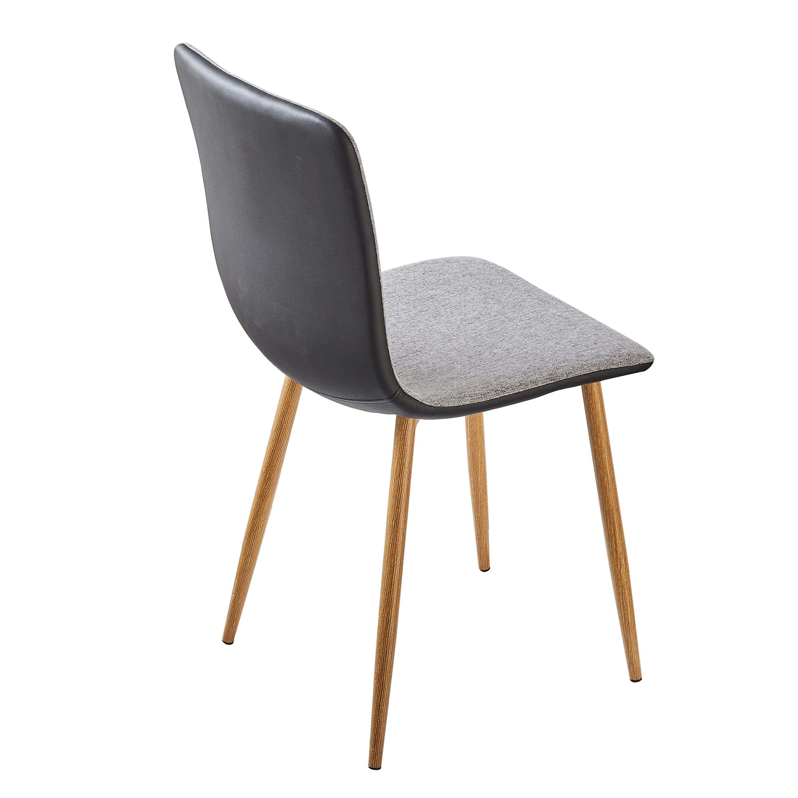 wOod-it Dining Chairs Set of 4, Pre Assembled Fabric Chair Set Upholstered with Oak Legs PU Back Mid Century Modern for Dining Room, Kitchen, 15.4" W x 16.5" D x 33.7" H