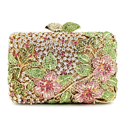 ZHUHW Women Colorful Crystal Hollow Out Clutch Bags Wallet Wedding Evening Bag