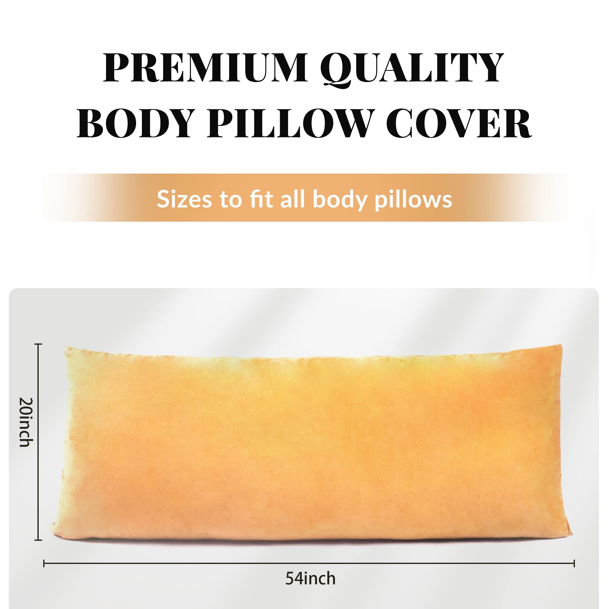 SENMAXLIVING Body Pillow Cover,100% Fluffy Plush Deluxe Ultra Soft Body Pillow Cases, Extended Hidden Zipper Long Pillow Pillowcase for Bed Couch(20"x54", Khaki)