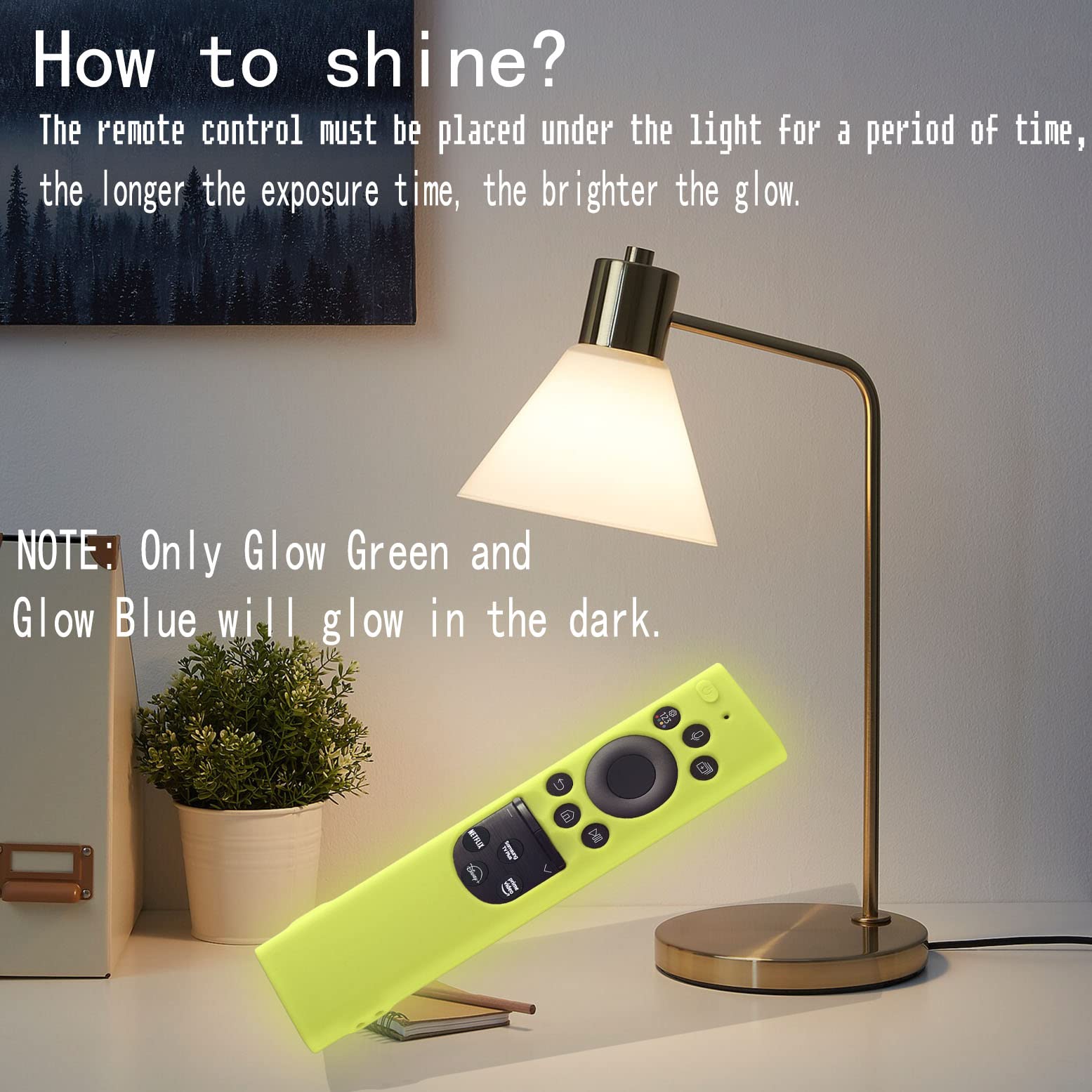 Silicone Case for Samsung BN59-01385 BN59-01386 TM2280E BN59-01391 Silicone Cover for Samsung Smart TV Solar Cell Remote Control 2022 Silicone Remote Control Sleeve(Glow green)