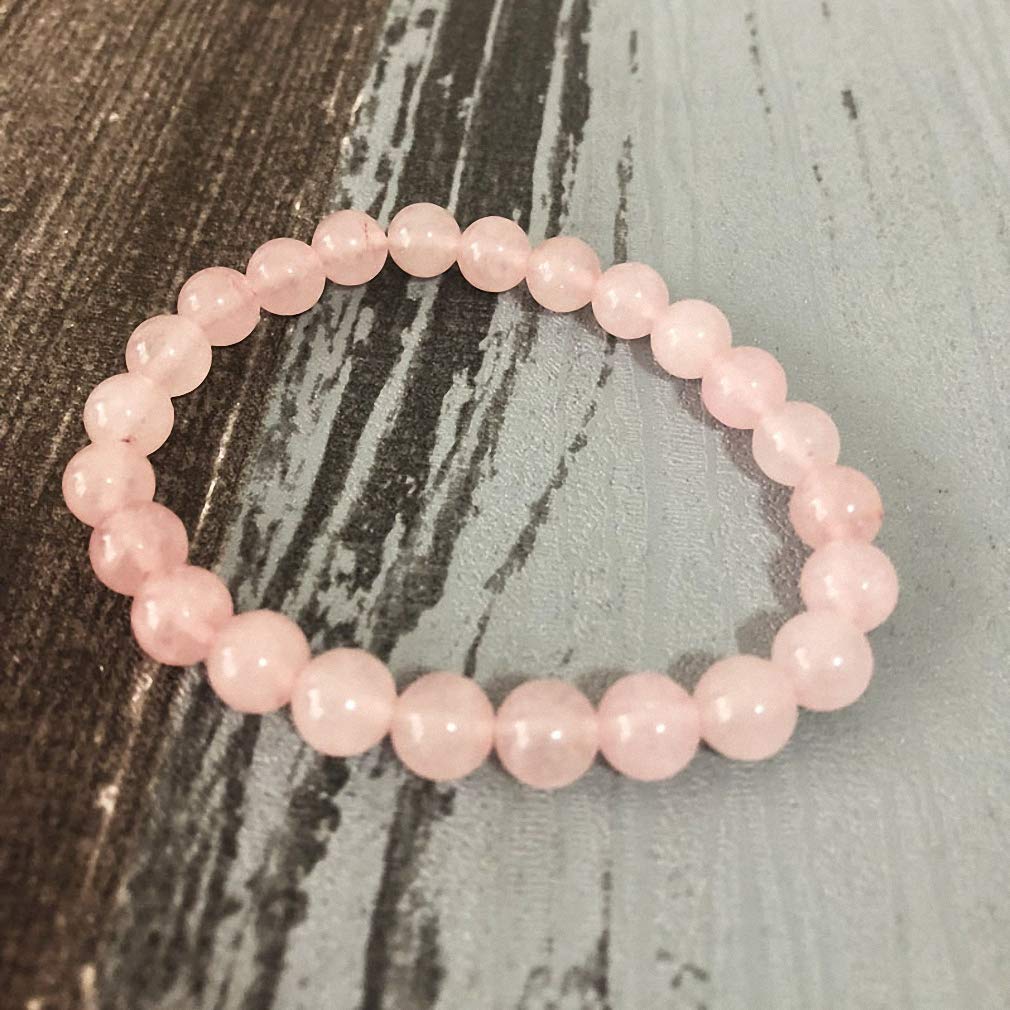 Womens 8mm Black Onyx Rhodonite Rose Quartzs Beaded Wrist Men Women Natural Stone Bracelet Sets Stackable Mala Bracelets, One Size, Zinc