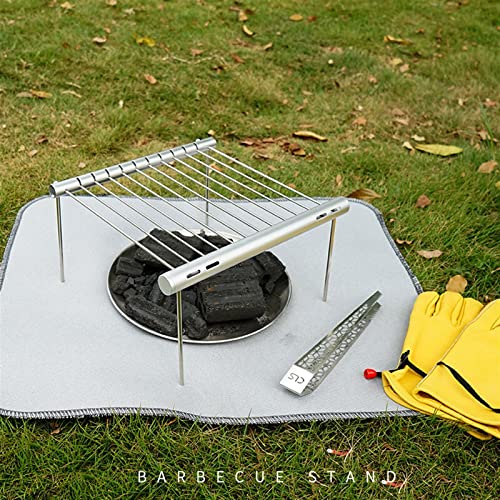 TBMAKE Grills 2pcs Mini barbecue grill, stainless steel portable barbecue grill, folding, home park barbecue accessories