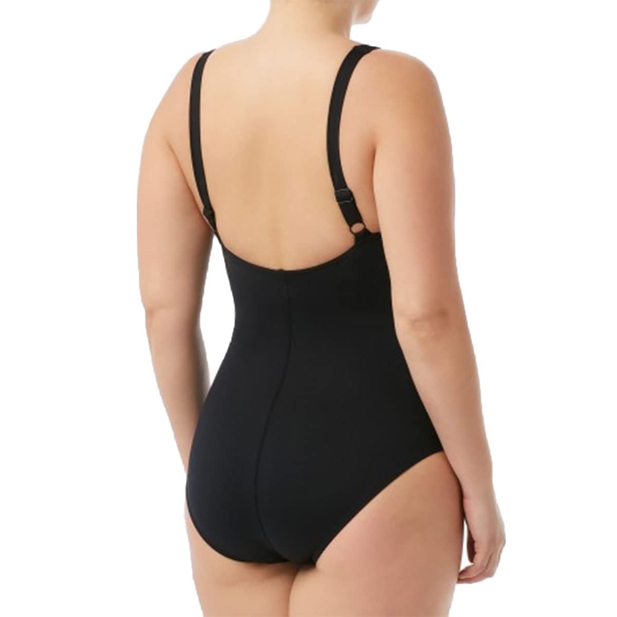 TYR Women's Twisted Bra Solid Controlfit Top (Black, 10)