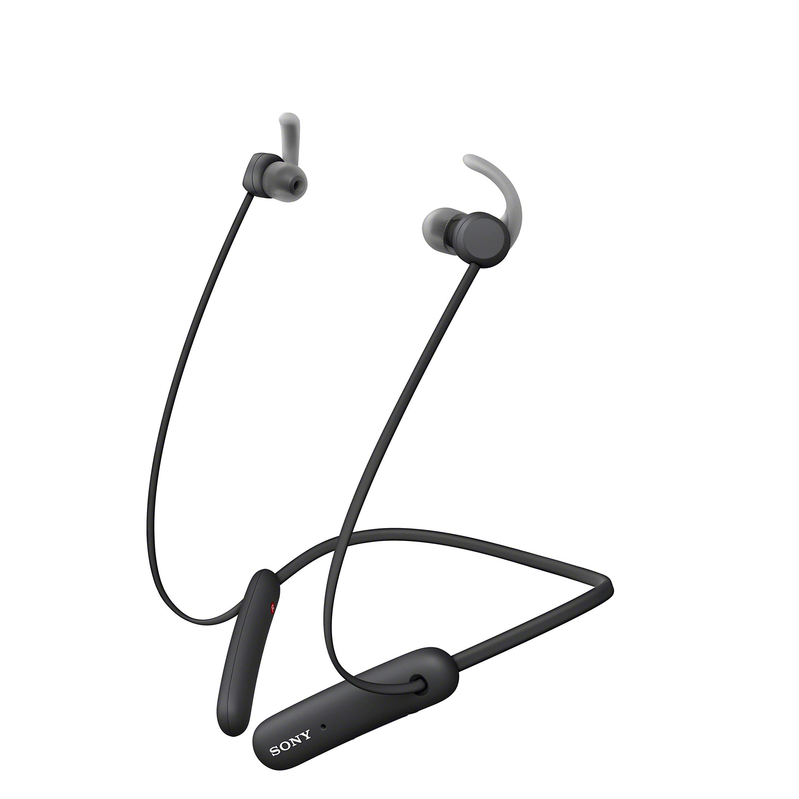 Sony WI-SP510 Extra Bass Wireless Bluetooth In-Ear Headphones with Mic - Black (Renewed)