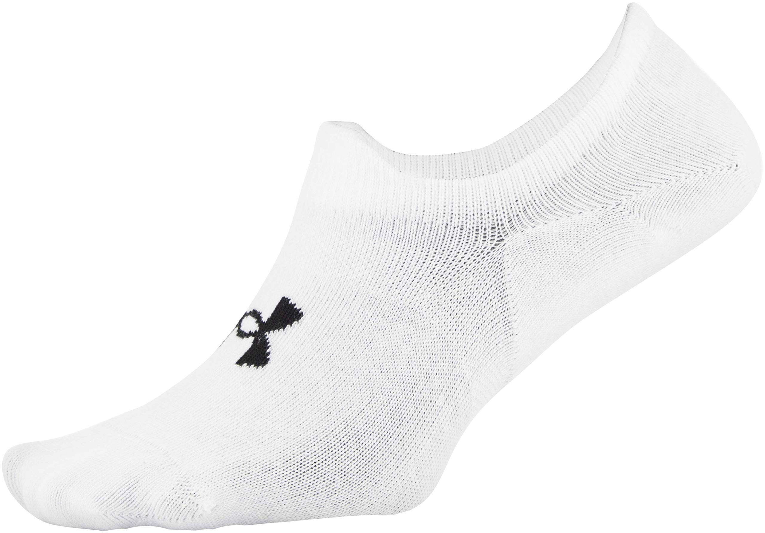 Under Armour Adult Essential Ultra Low Tab Socks, Multipairs , White (3-Pairs) , Large