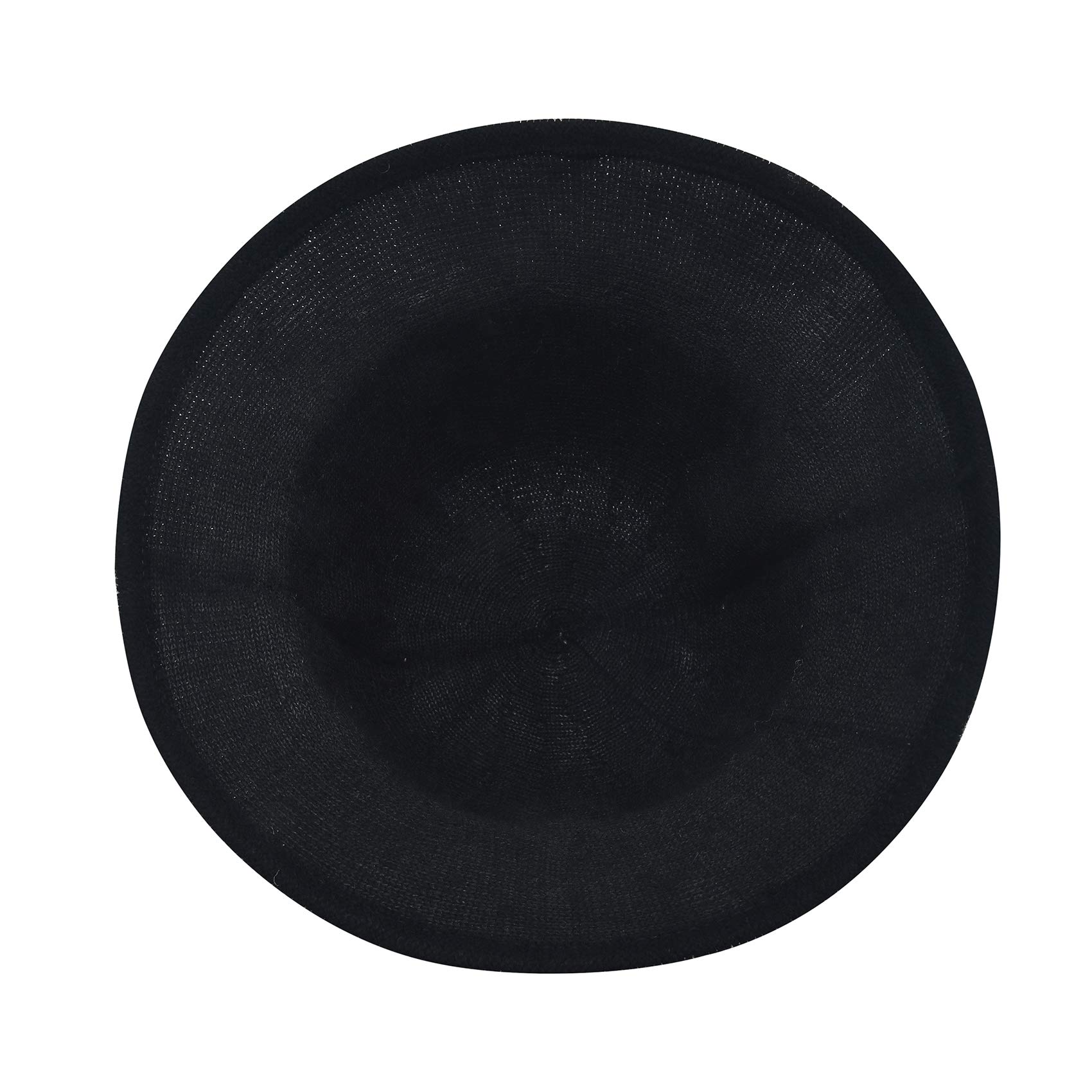 ZLYC Womens Winter Wool Bucket Hats Warm Solid Fedora (Black)