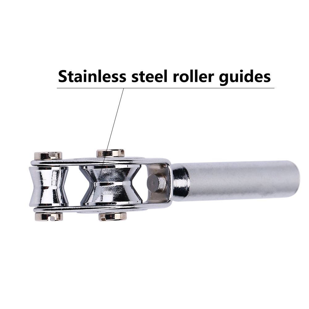 Vbestlife Fishing Roller Guide Tip Top Fishing Pole Rod - Stainless Steel Roller Rod Tip Guide Sea Boat Fishing Trolling Tackle Accessory Silver (8#)