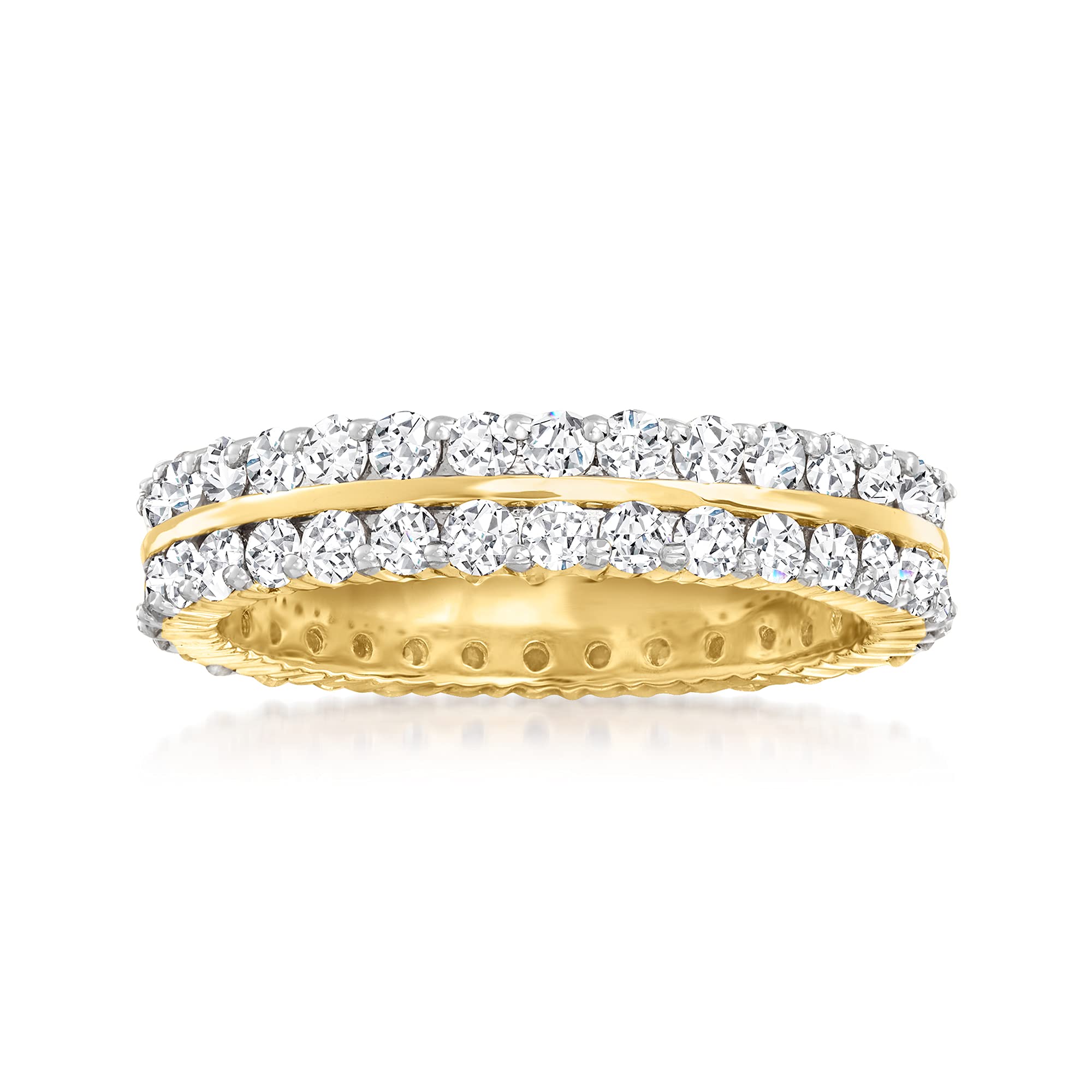 Ross-Simons 2.00 ct. t.w. Diamond 2-Row Eternity Band in 14kt Yellow Gold. Size 8