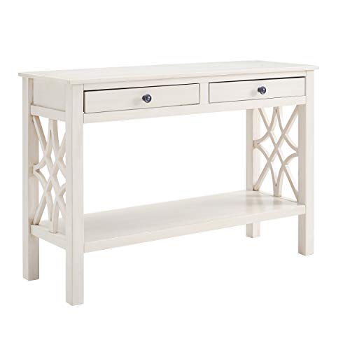 Willow Antique White Console Table Cream Modern Contemporary Traditional Rectangle MDF Drawers