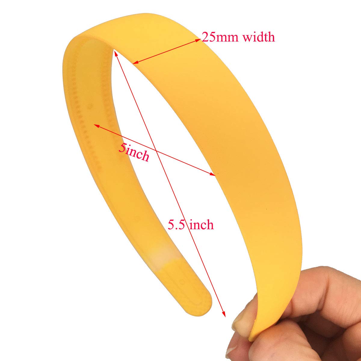 Yazon 25mm Plastic Headbands For Women Girls Simple Hard Headbands with Teeth Plain Winter Headbands For Kids Teens 12pcs